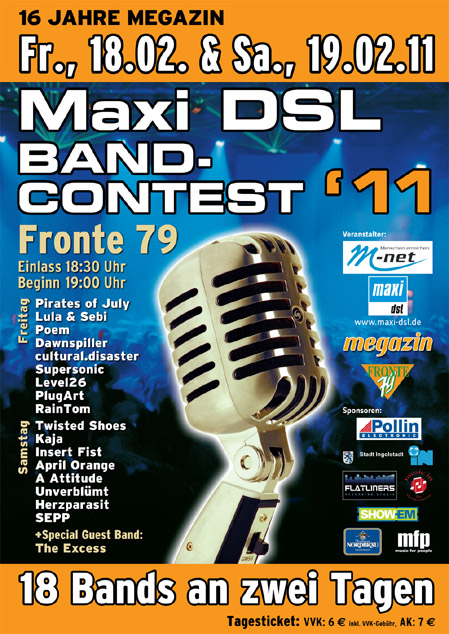 MAXI-DSL Band Contest 2011 | Samstag, 19.02.2011 - 18:30 Uhr | Fronte79 ...